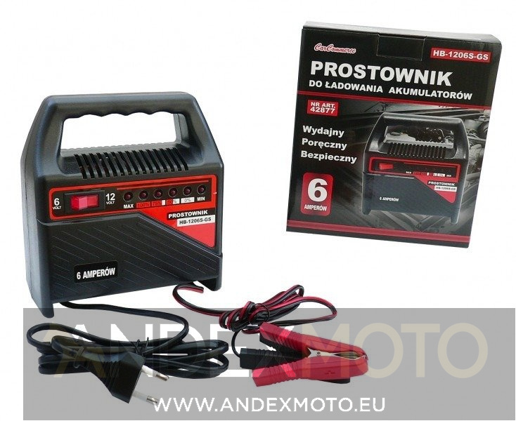 Prostownik 6V 12V 6A HB-1206-S - akumulator.net